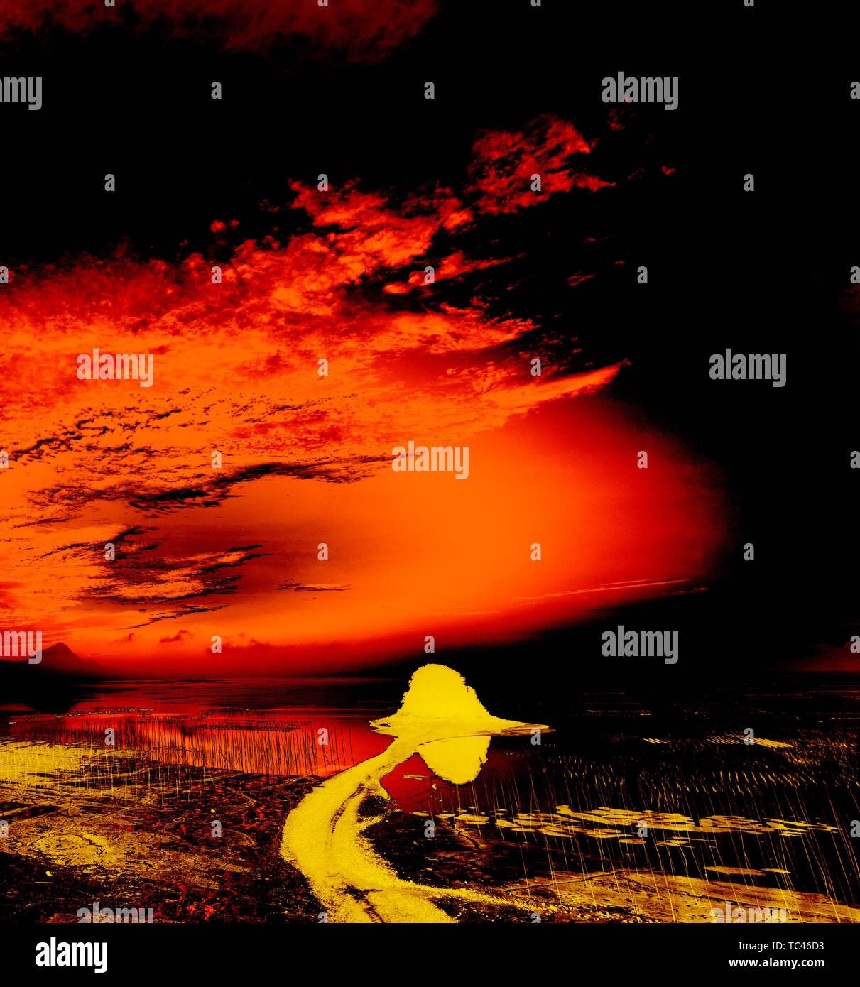 Sunset, dark, evening, dawn, nobody, twilight, silhouette, sky, hot ...
