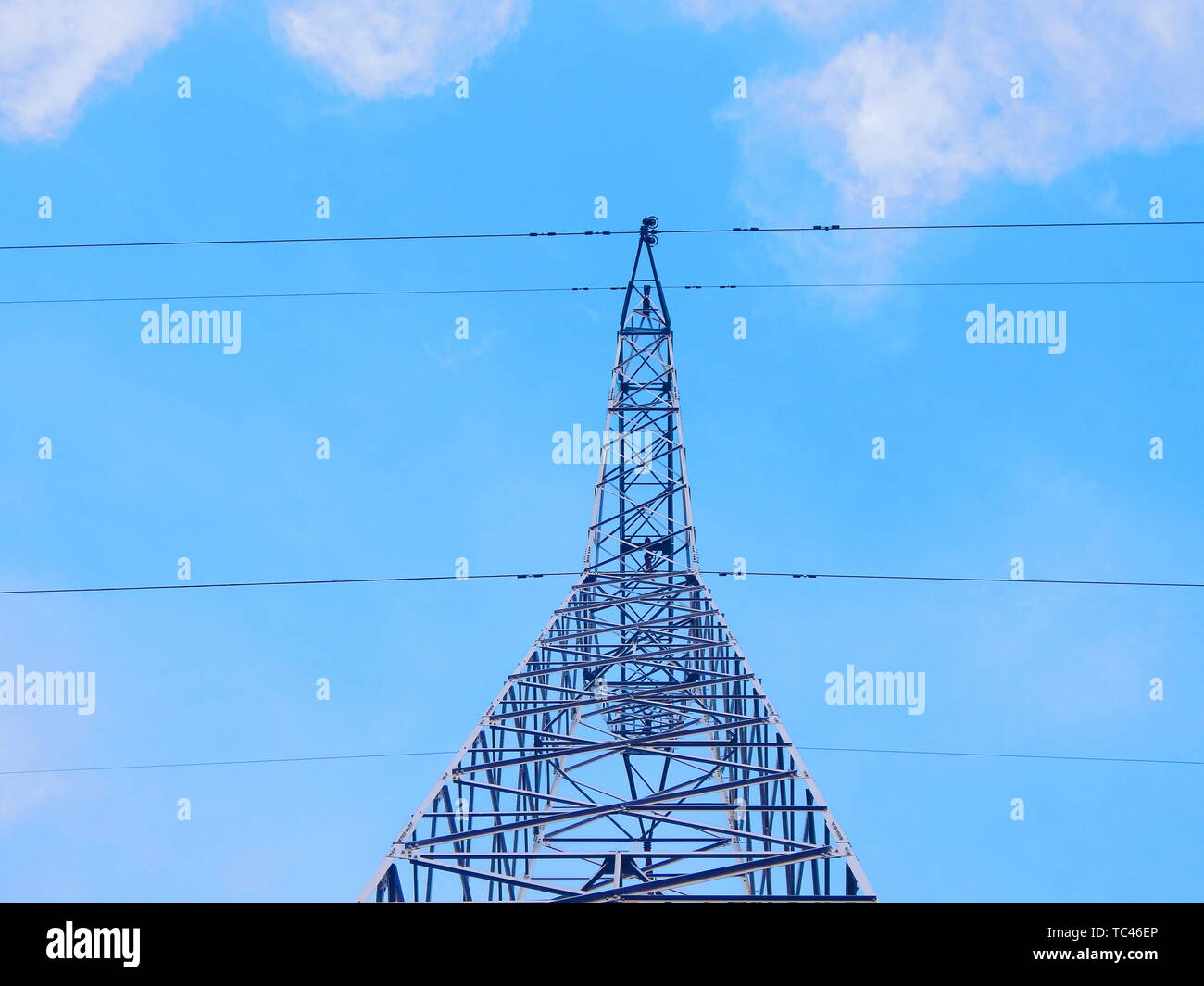 High towers with cables Stock Photo - Alamy