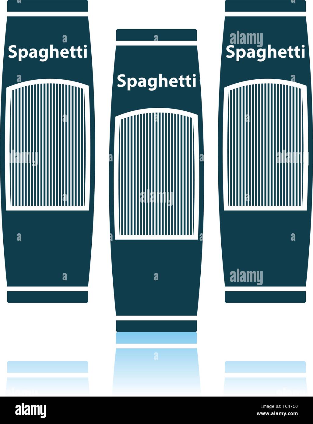 Spaghetti Package Icon. Shadow Reflection Design. Vector Illustration ...