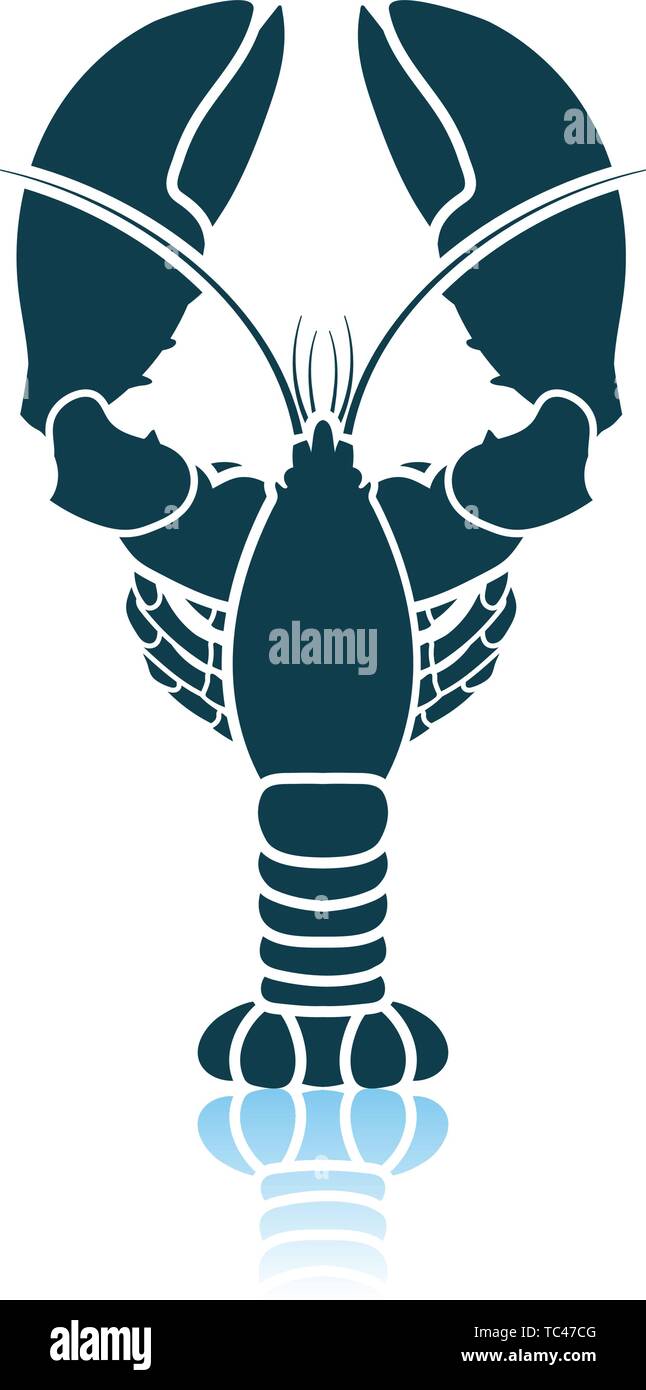 Lobster Icon. Shadow Reflection Design. Vector Illustration Stock ...