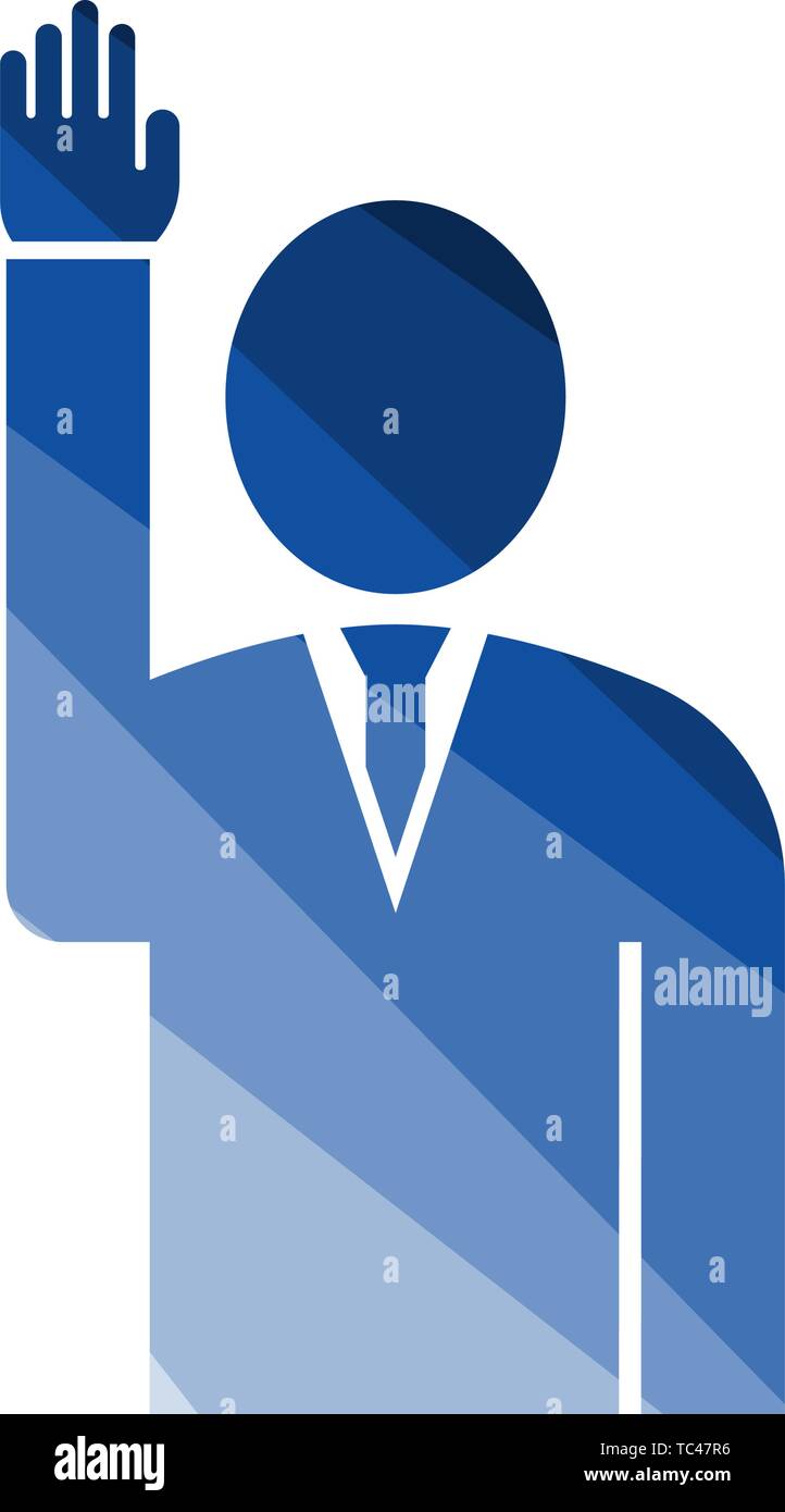 Voting Man Icon. Flat Color Ladder Design. Vector Illustration Stock ...