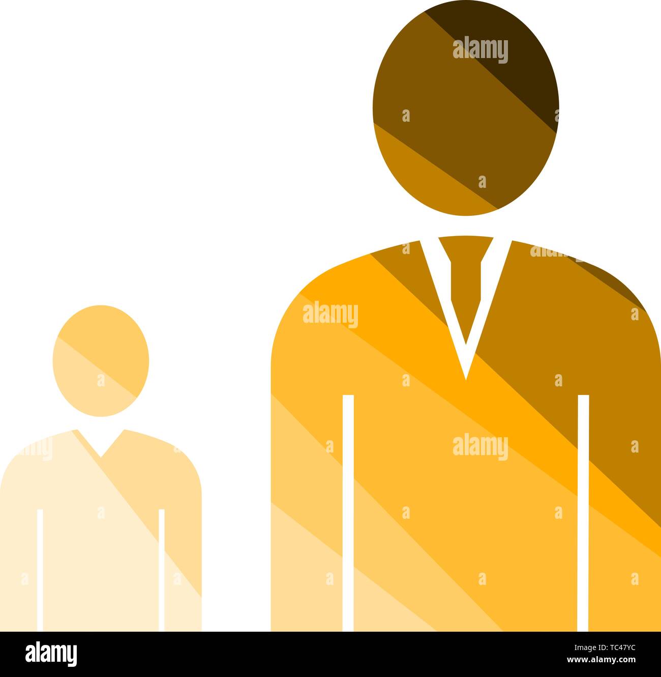 Man Boss With Subordinate Icon. Flat Color Ladder Design. Vector ...