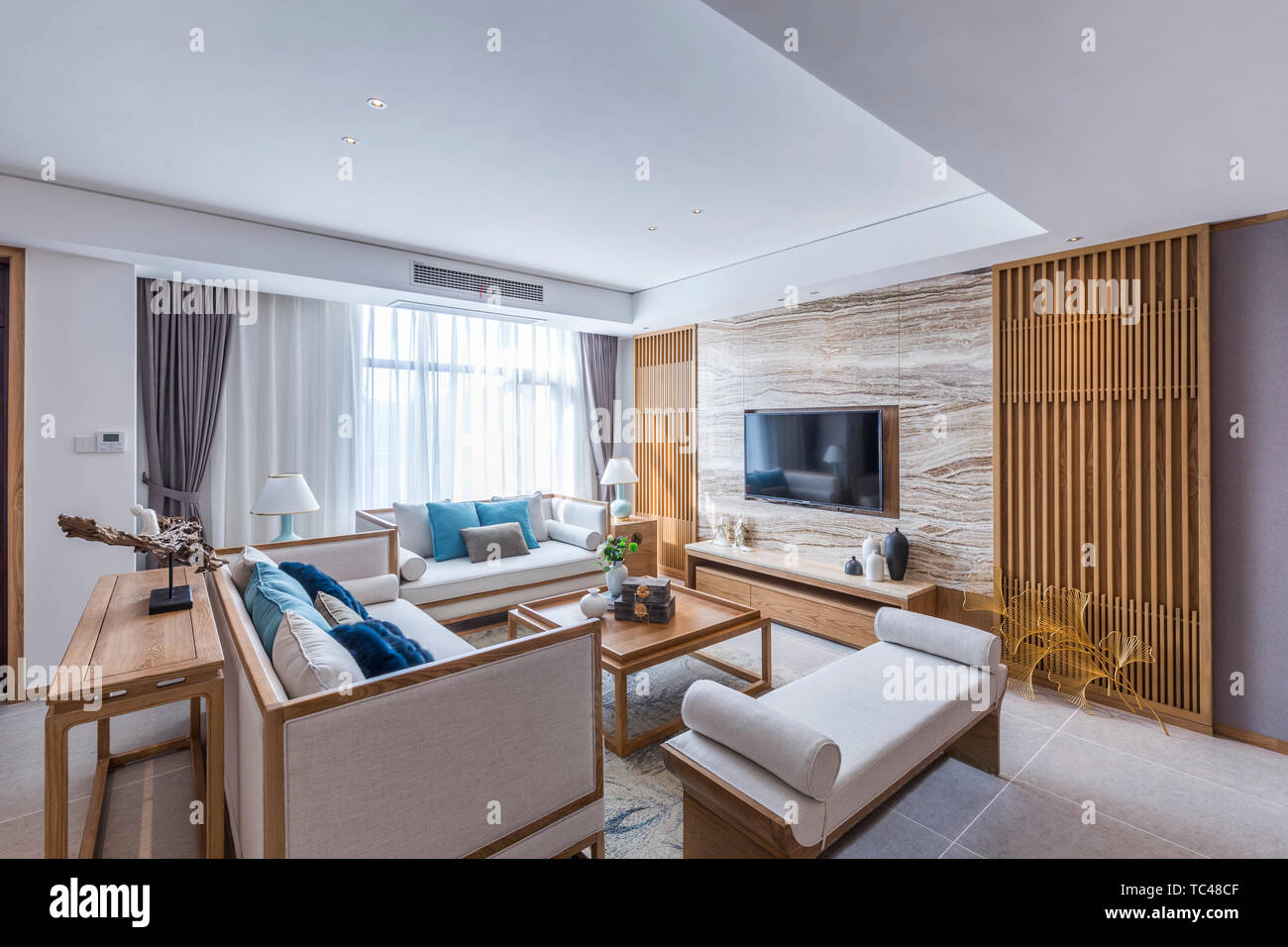 Design of interior design space of model room in modern living room ...