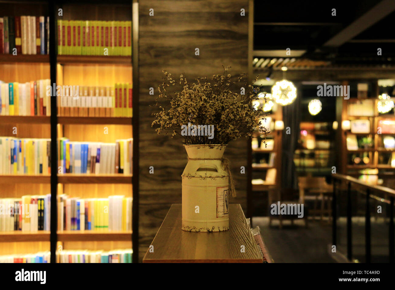 Rooms with furniture and bookshelves in indoor windows hi-res stock ...