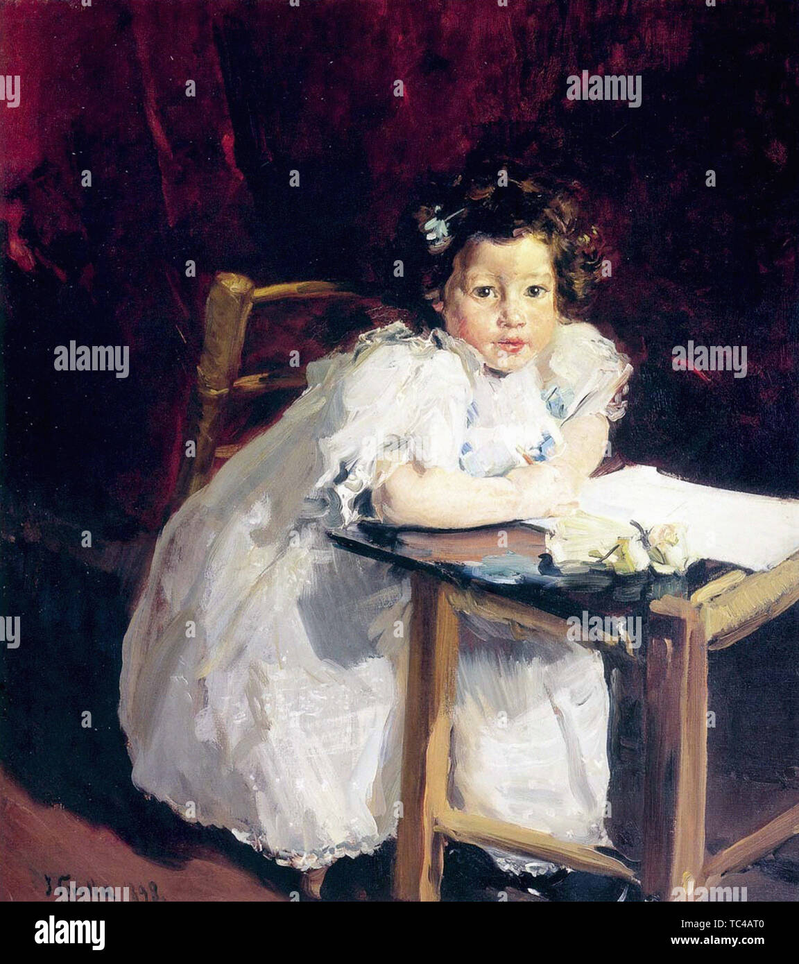 Joaquín Sorolla Y Bastida - Elen Her Desk 1898 Stock Photo - Alamy