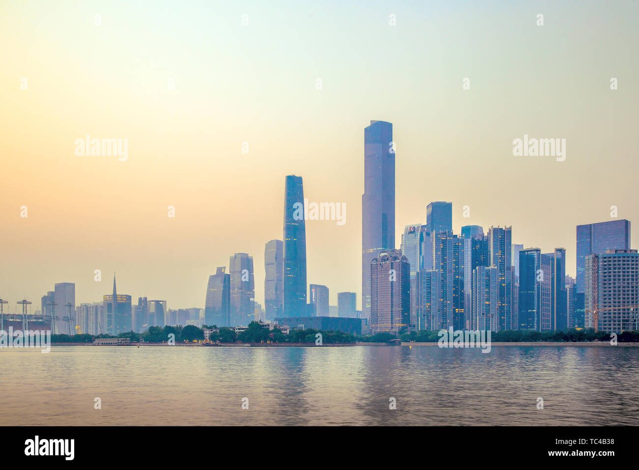 The gray haze of Guangzhou City Stock Photo - Alamy