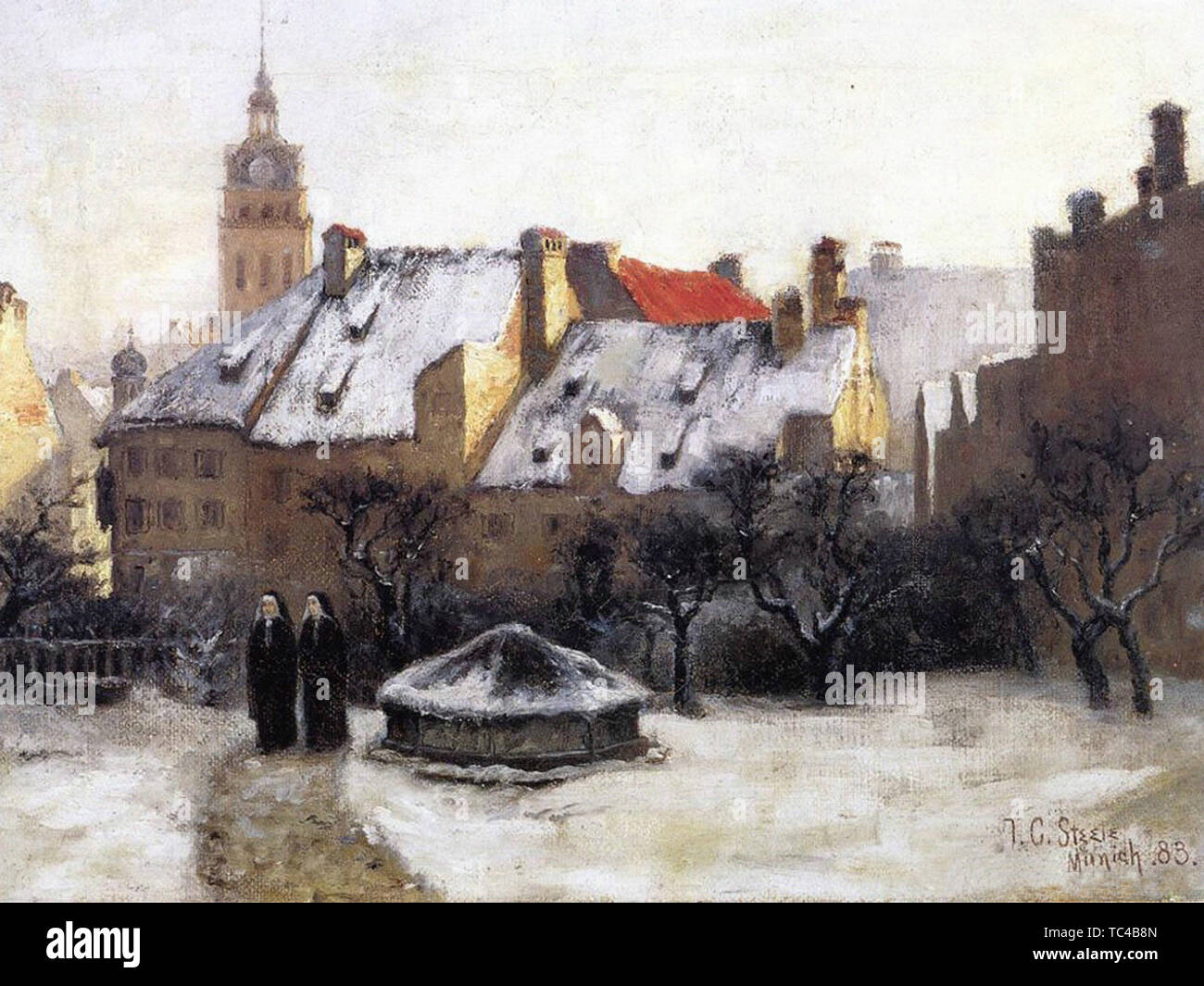 Theodore Clement Steele - Winter Afternoon Old Munich 1883 Stock Photo ...