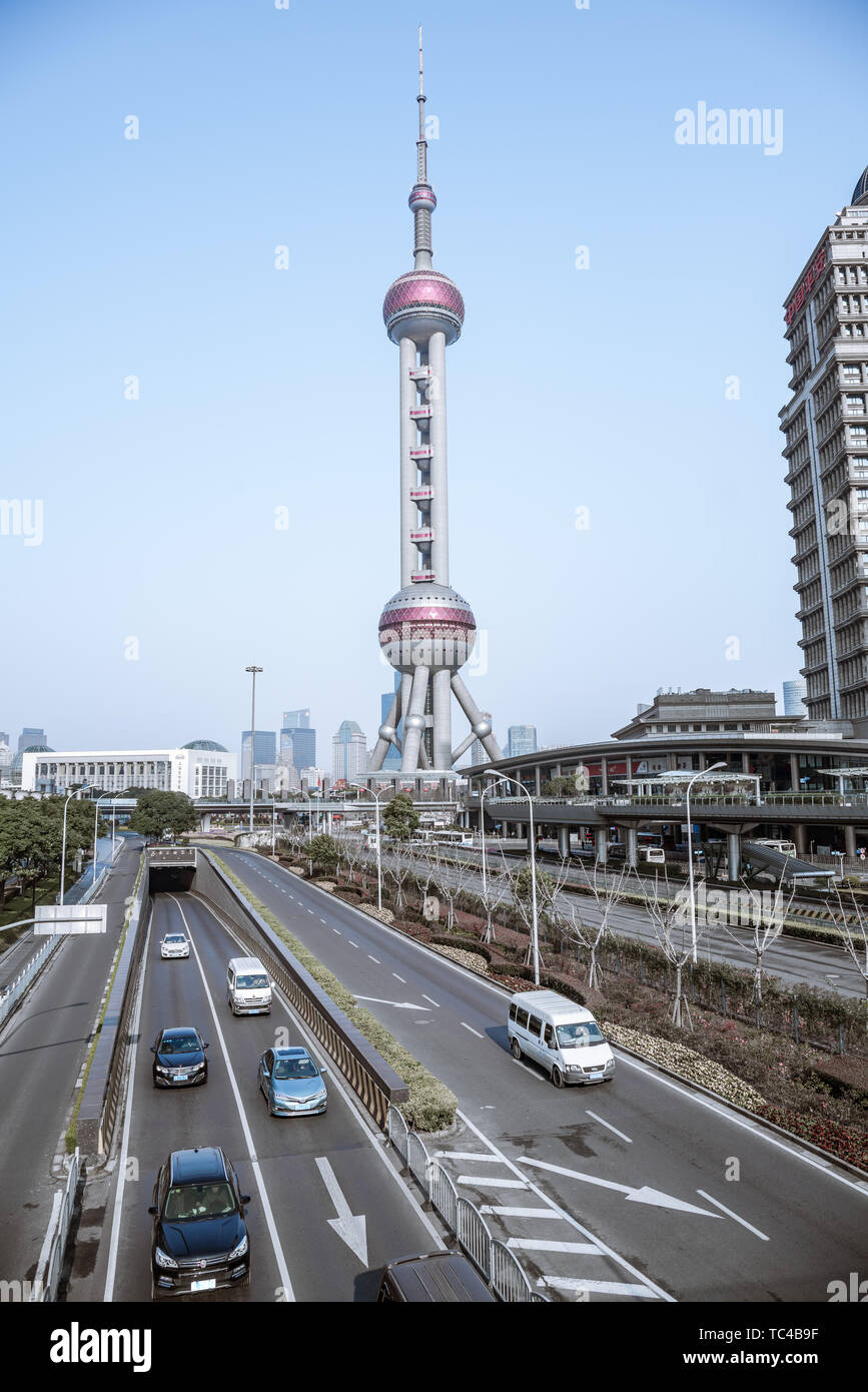 Street View of Lujiazui, Shanghai Stock Photo - Alamy