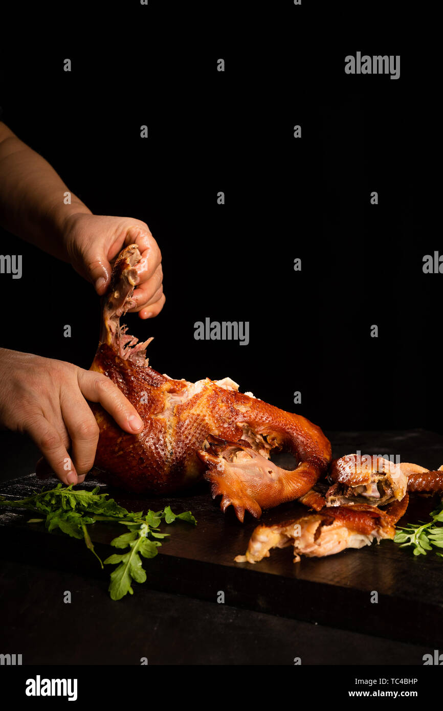 Northeast characteristic traditional hand-torn pickpocket chicken Stock ...