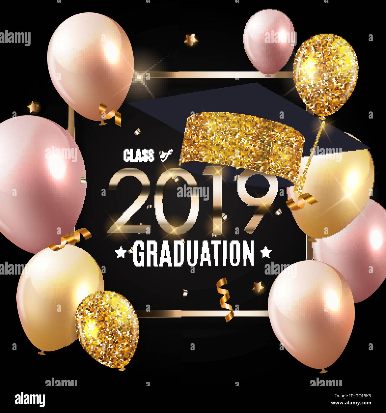 Congratulations on Graduation 2019 Class Background Vector Illustration ...