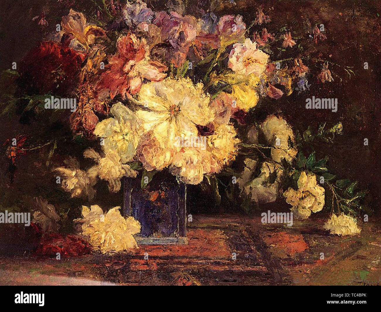 Theodore Clement Steele - Still Life With Peonies 1915 Stock Photo - Alamy