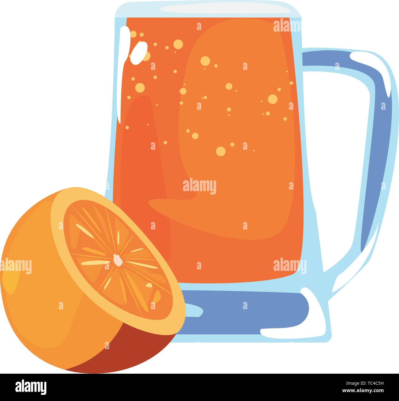 pitcher with fresh juice fruit orange vector illustration Stock Vector ...