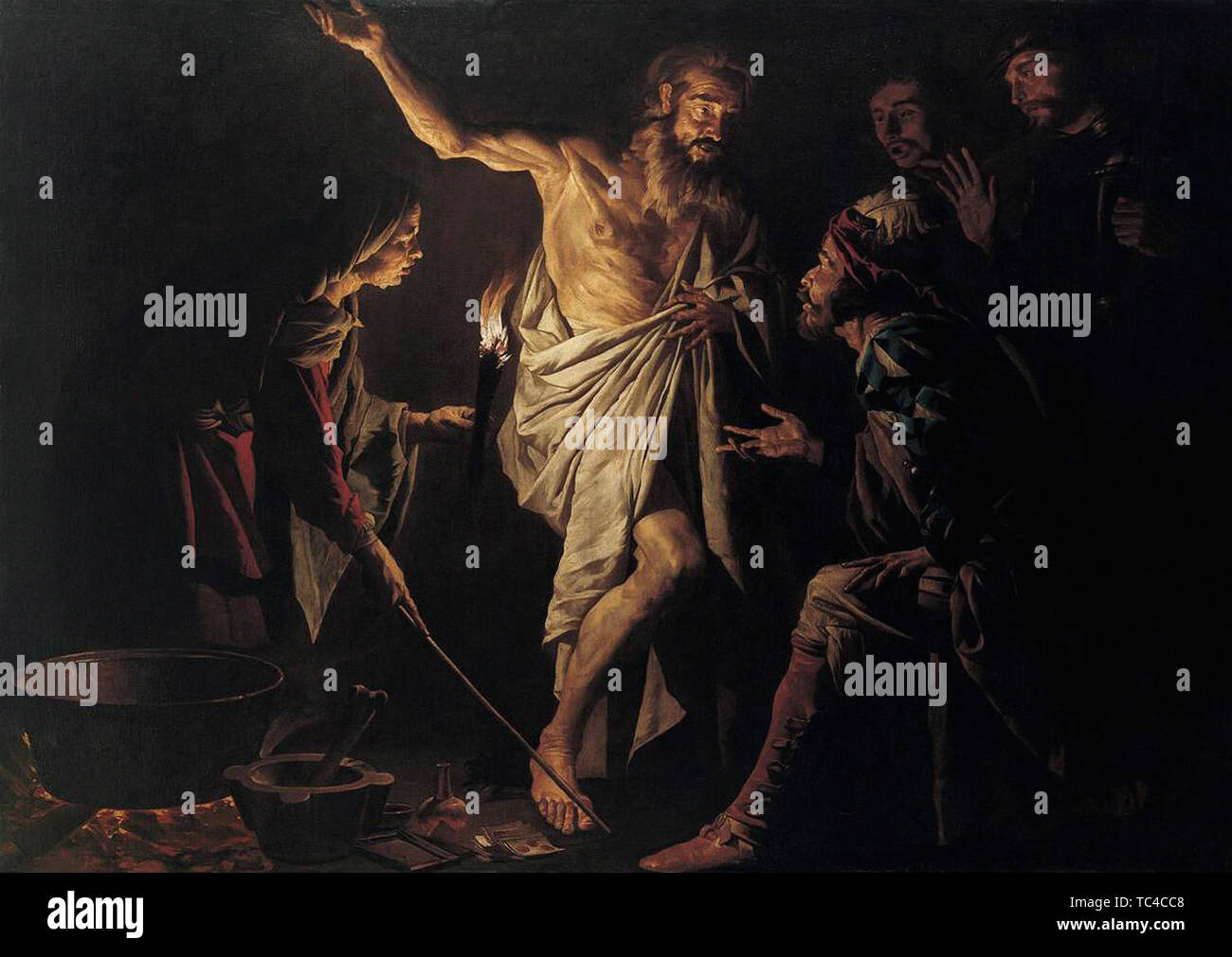 Matthias Stom - Saul Witch Endor C 1635 Stock Photo - Alamy