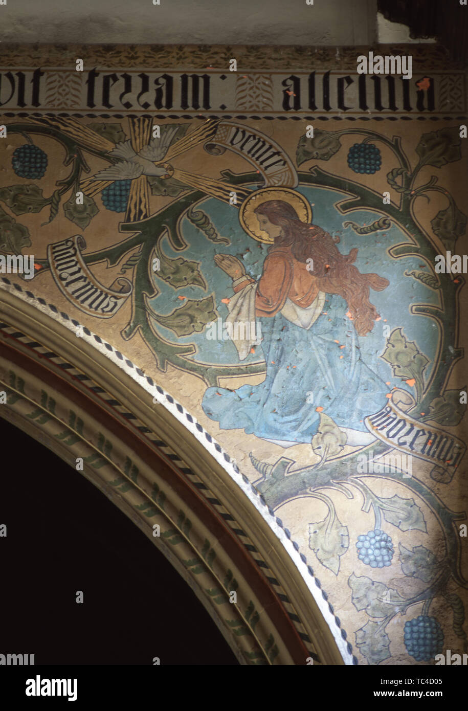 Wall painting, Virgin Mary in the library at the annunciation. St ...