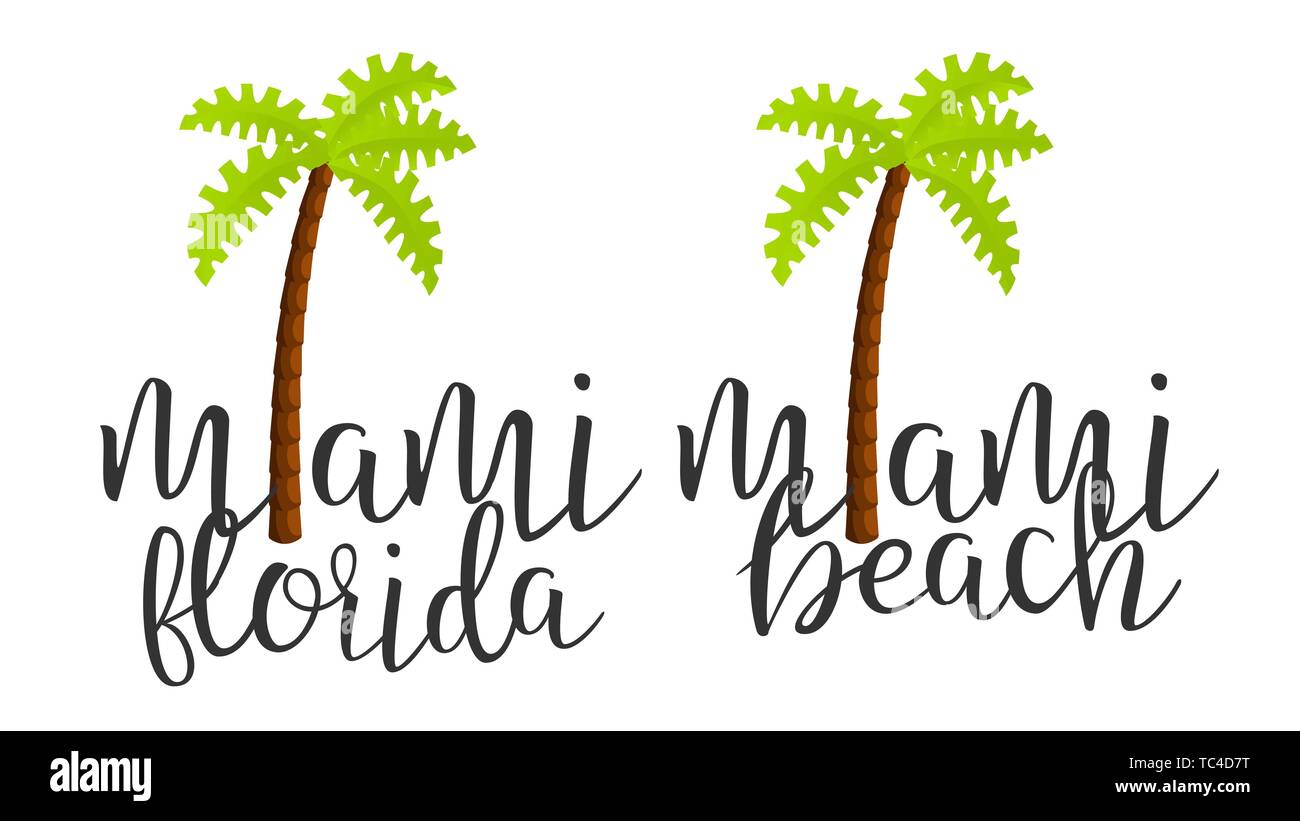 Modern Calligraphy Word Miami Creative Vector Stock Vector Image & Art ...