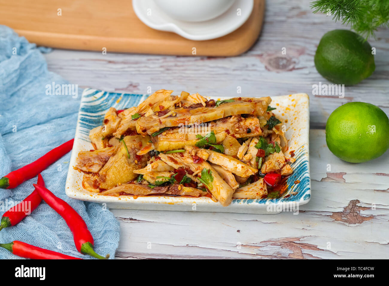 drooling chicken, stick chicken Stock Photo - Alamy