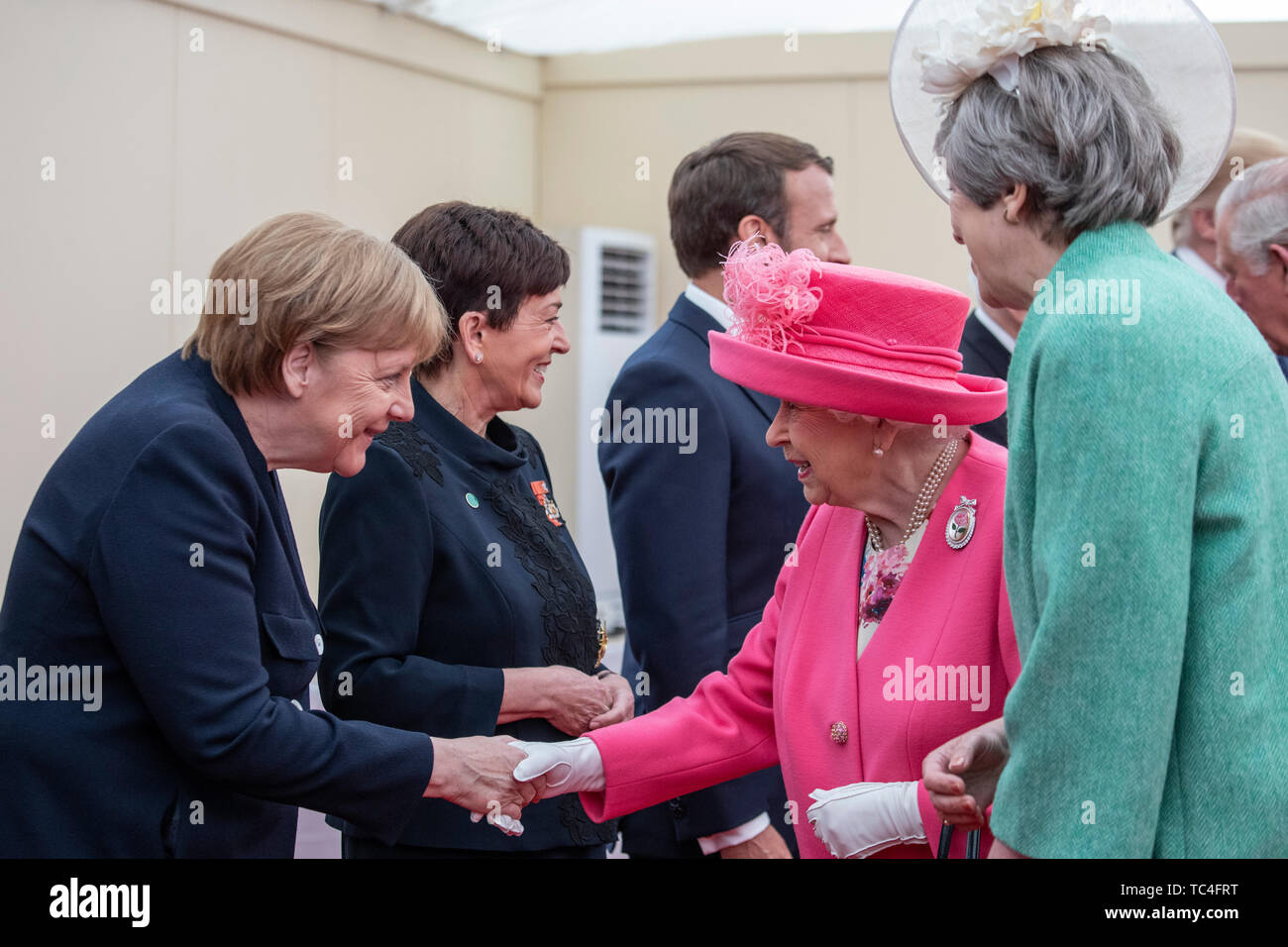 (left to right) German Chancellor Angela Merkel, Queen Elizabeth II and ...
