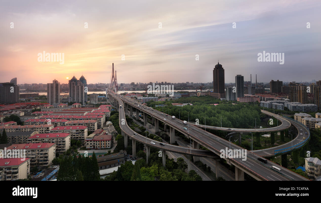 Connection viaduct guide bridge and viaduct road hi-res stock ...