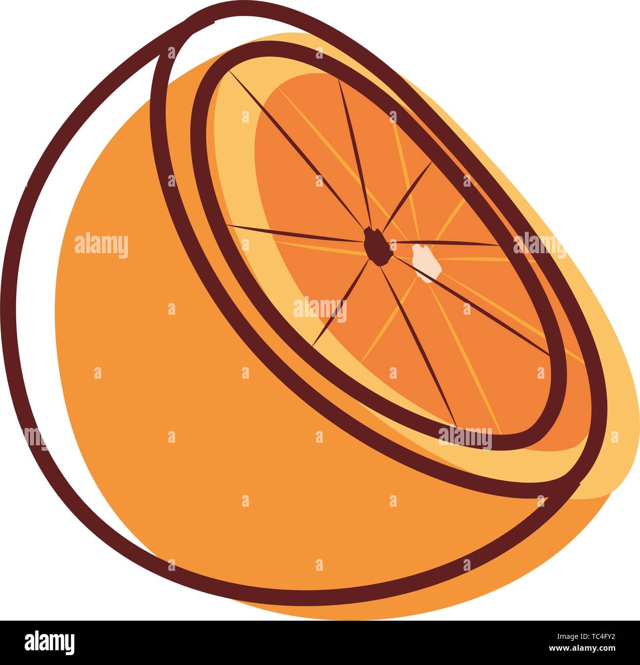 slice orange delicious fresh fruit nutrition vector illustration vector ...