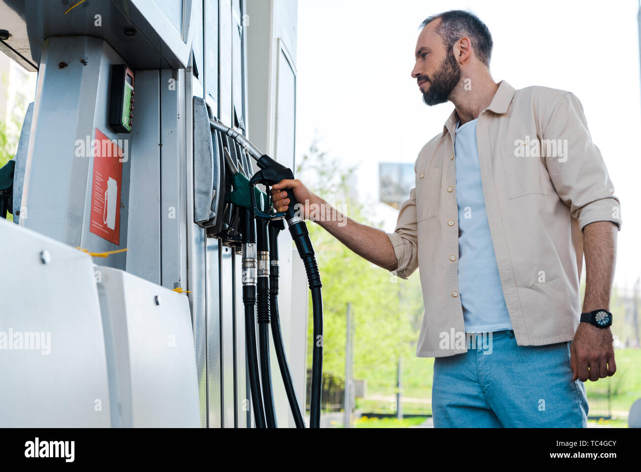Low angle view gas station hi-res stock photography and images - Alamy