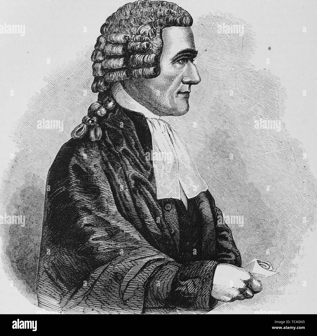 Engraved portrait of Sir Samuel Romilly, a British legal reformer and ...