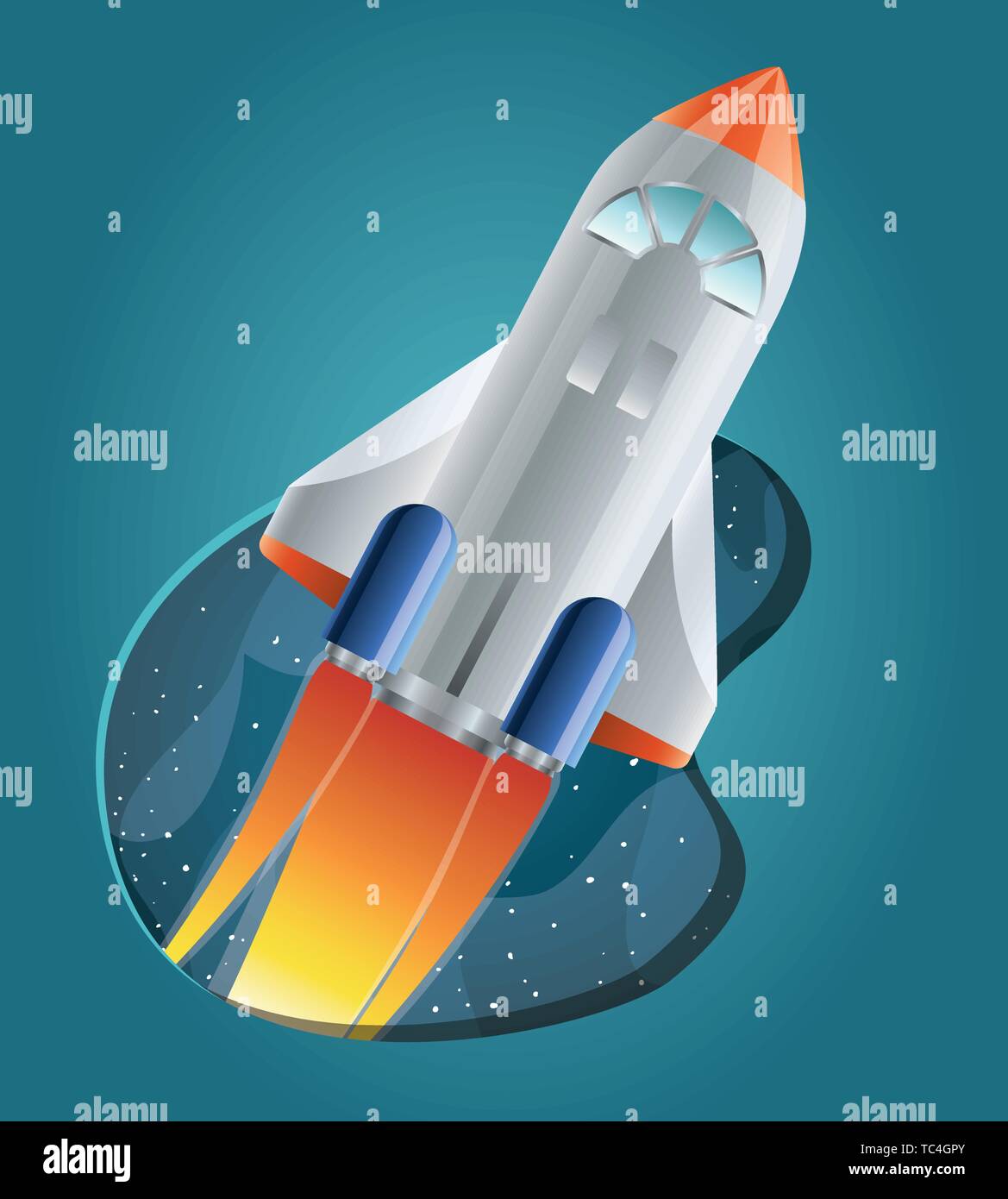 Rocket with flame design vector illustration Stock Vector Image & Art ...