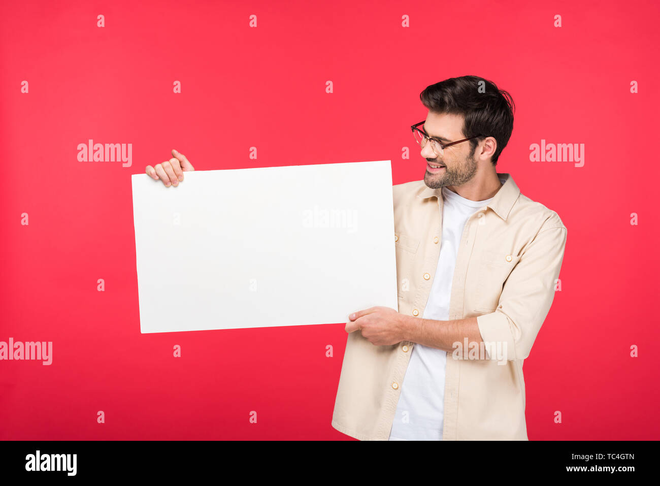 Man holding empty board hi-res stock photography and images - Alamy