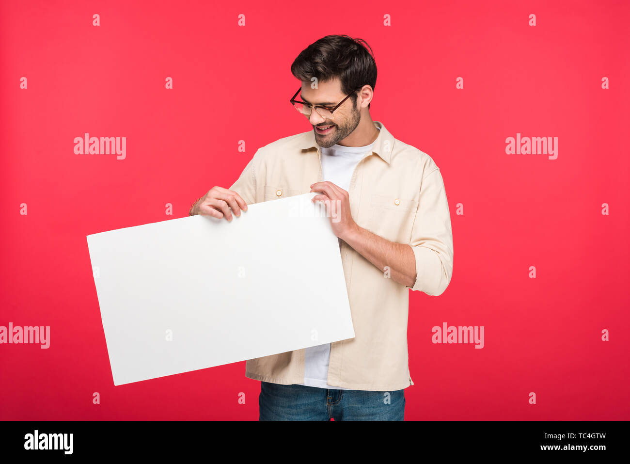 Man holding empty board hi-res stock photography and images - Alamy