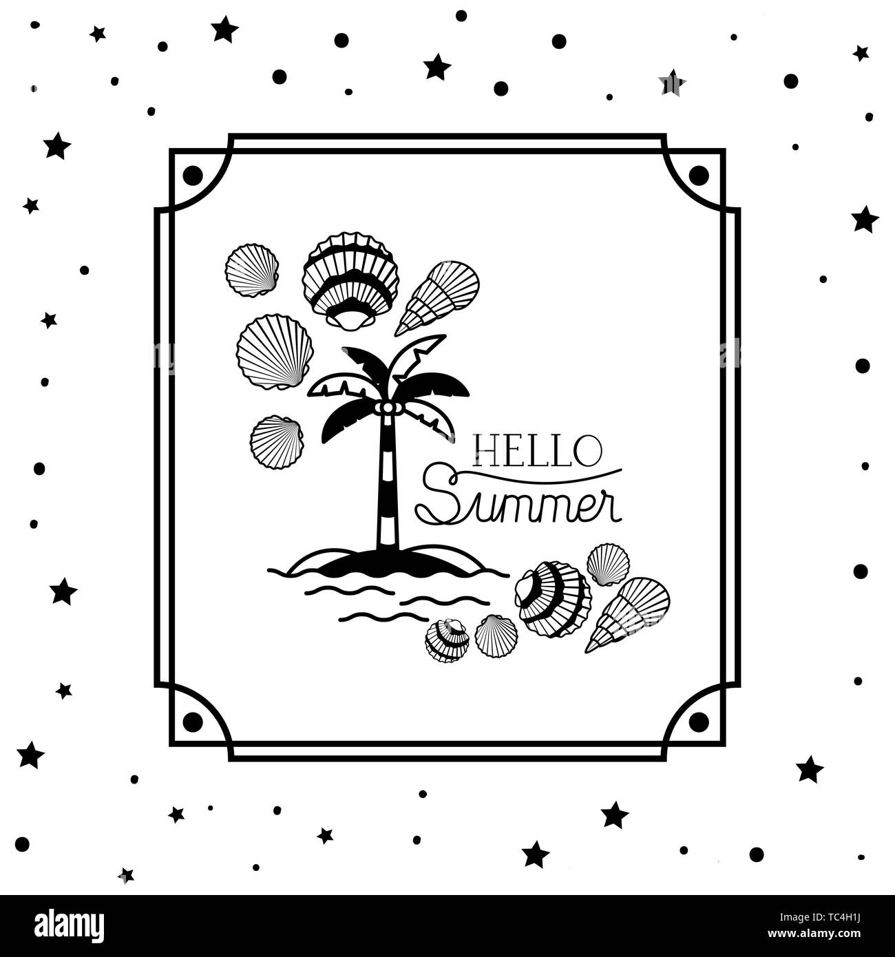 Holiday style tree frame Black and White Stock Photos & Images - Alamy