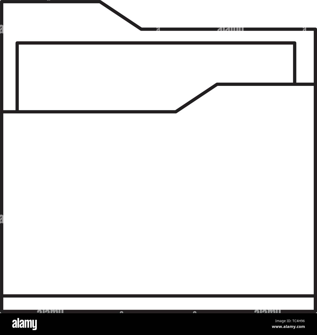 documents folder icon cartoon isolated black and white Stock Vector ...