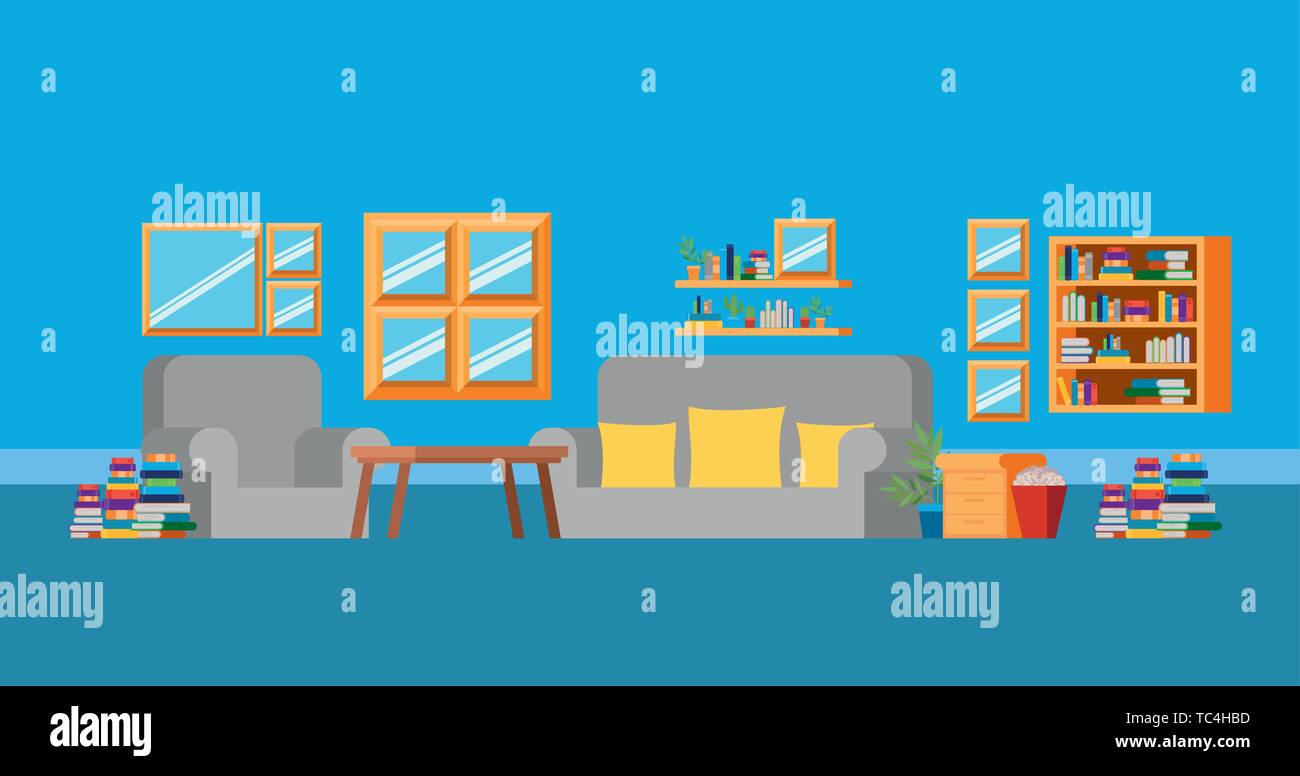 Home study room with books design Stock Vector Image & Art - Alamy