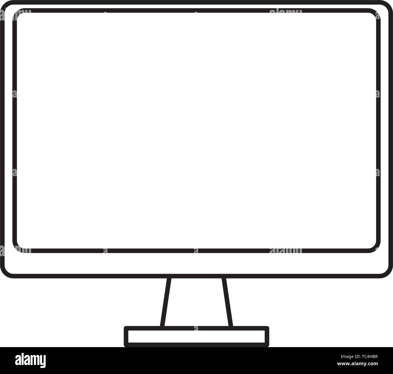 computer icon cartoon isolated black and white Stock Vector Image & Art ...