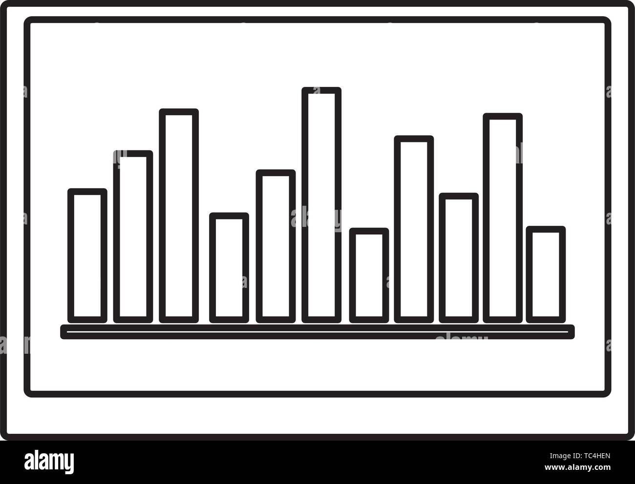 data chart icon cartoon isolated black and white Stock Vector Image ...