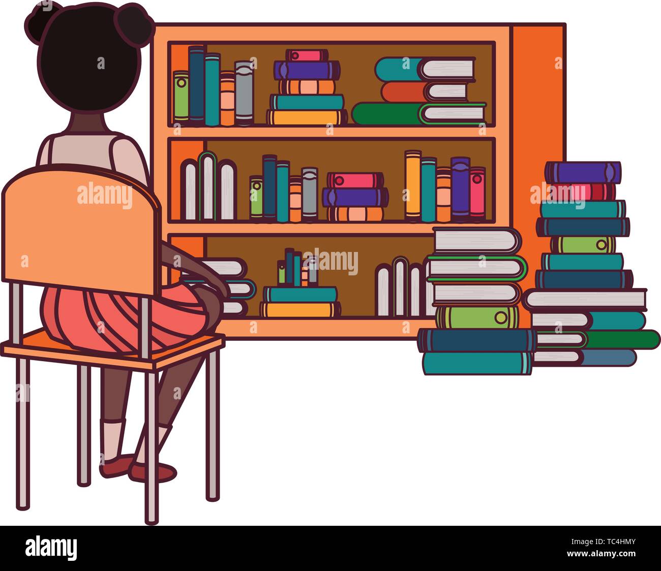 Teen girl reading chair Stock Vector Images - Alamy
