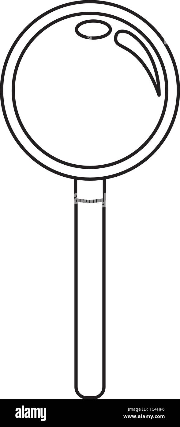 magnifying glass icon cartoon isolated black and white Stock Vector ...