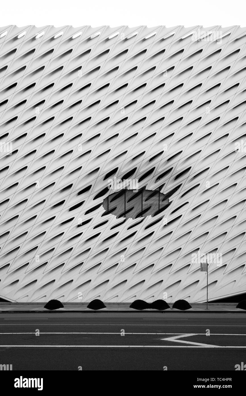The Broad Art Museum, modern architecture in downtown Los Angeles ...