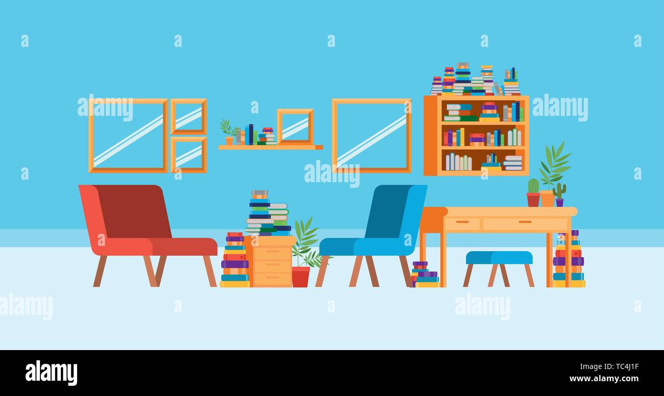 Home study room with books design Stock Vector Image & Art - Alamy