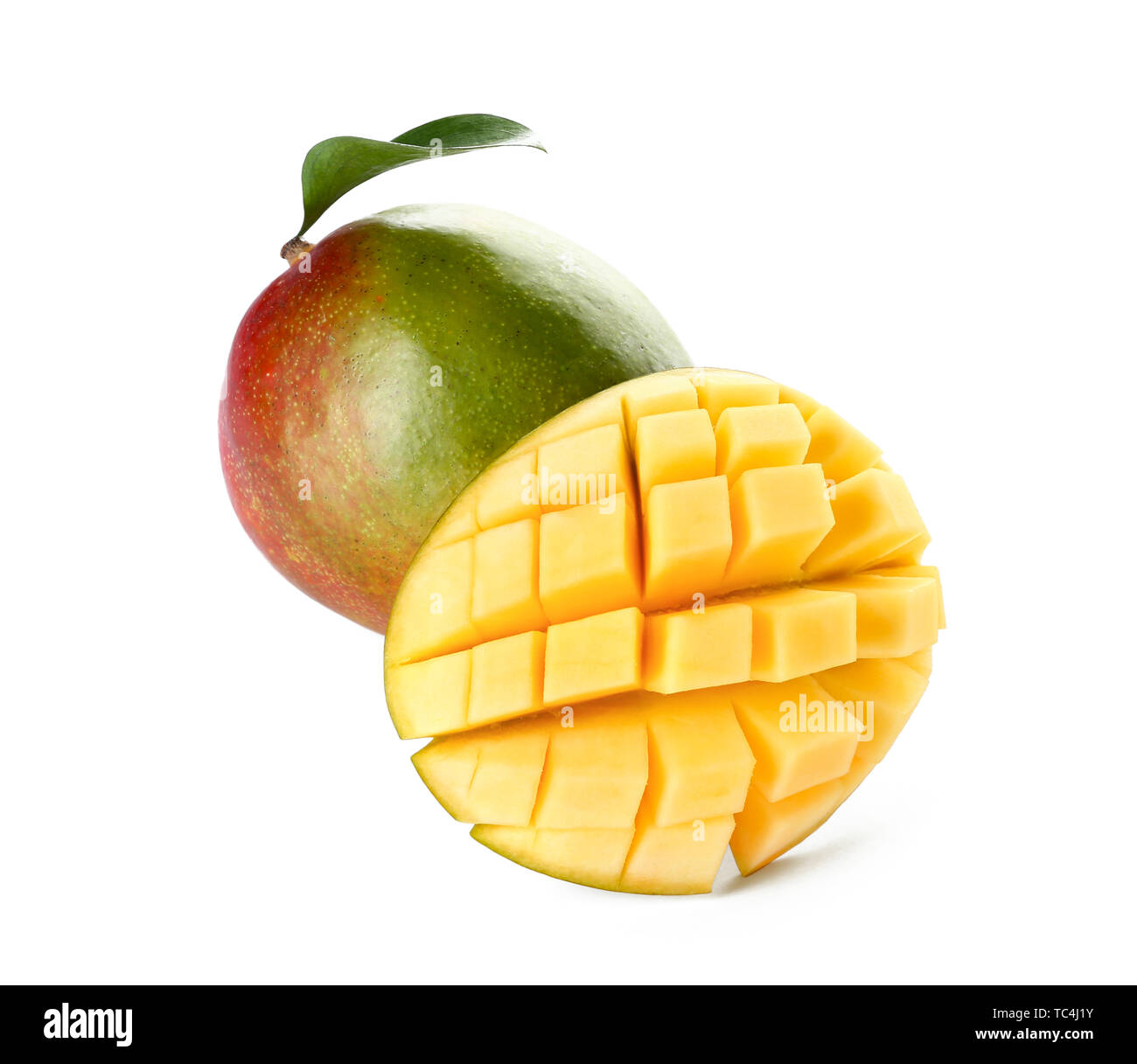 Tasty fresh mango on white background Stock Photo - Alamy