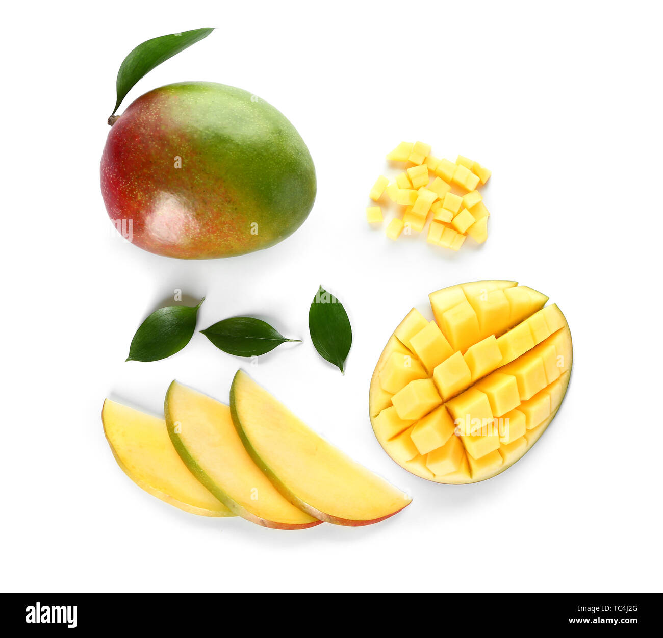 Tasty fresh mango on white background Stock Photo - Alamy
