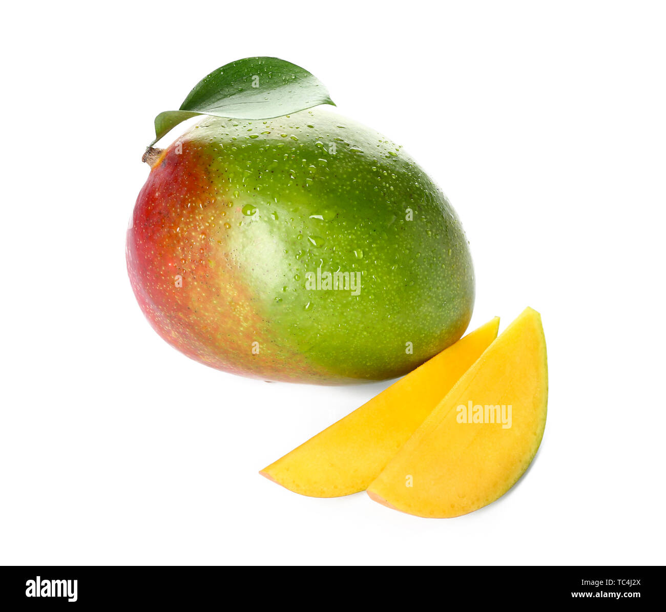 Tasty fresh mango on white background Stock Photo - Alamy