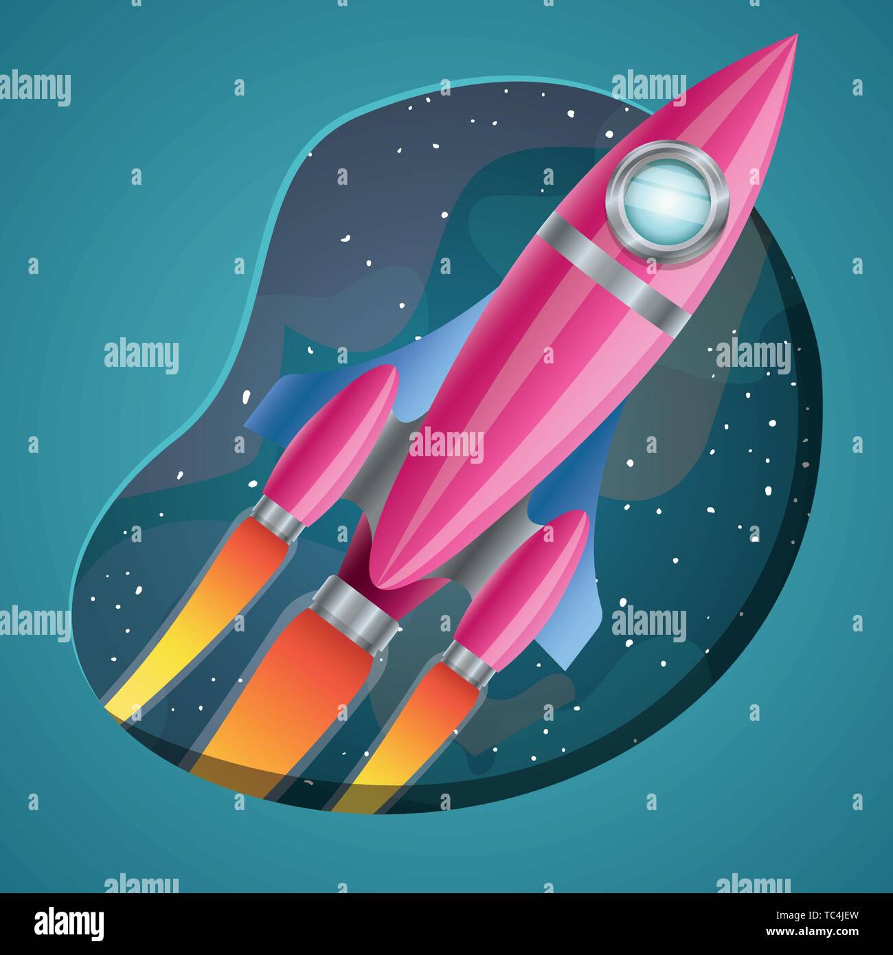 Rocket with flame design vector illustration Stock Vector Image & Art ...