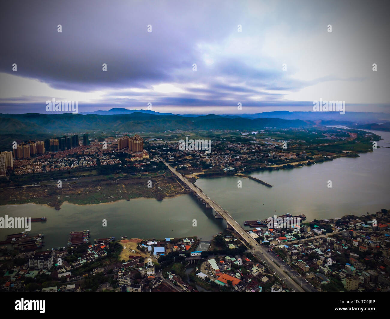 Aerial shot Boro Dongjiang Bridge Stock Photo - Alamy