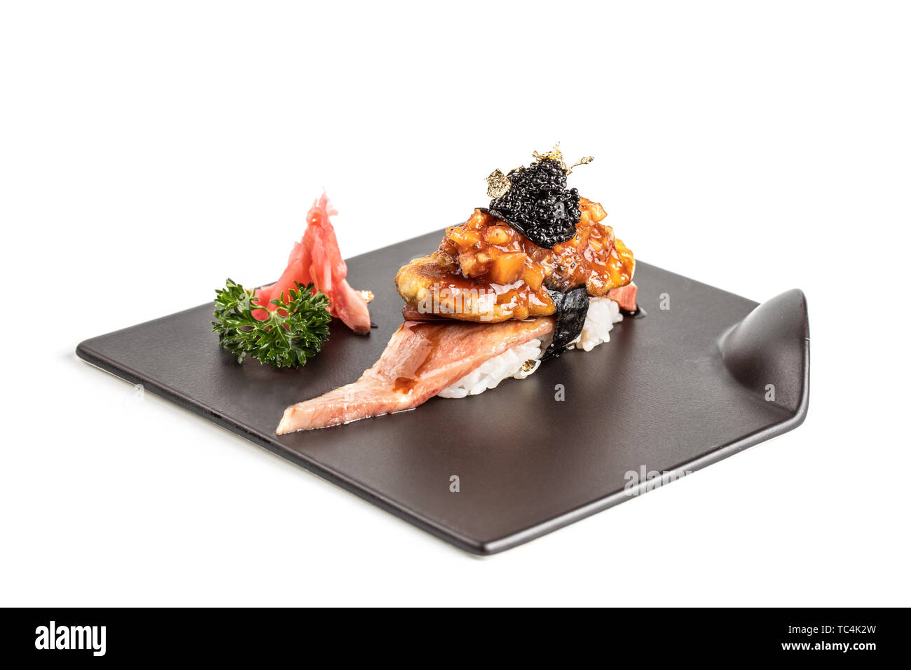 Sushi on white background Stock Photo - Alamy