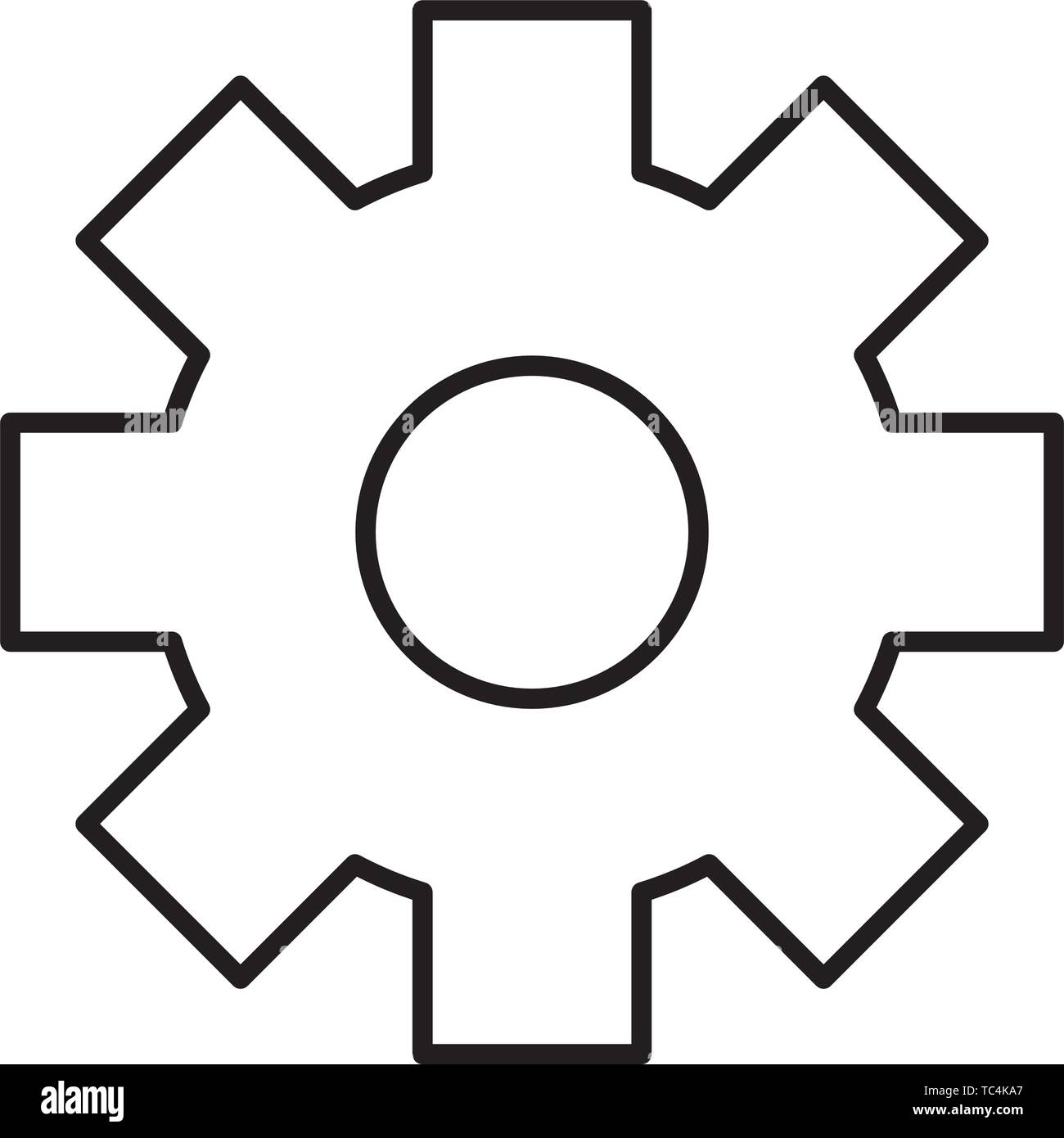 blue big gear icon cartoon black and white Stock Vector Image & Art - Alamy