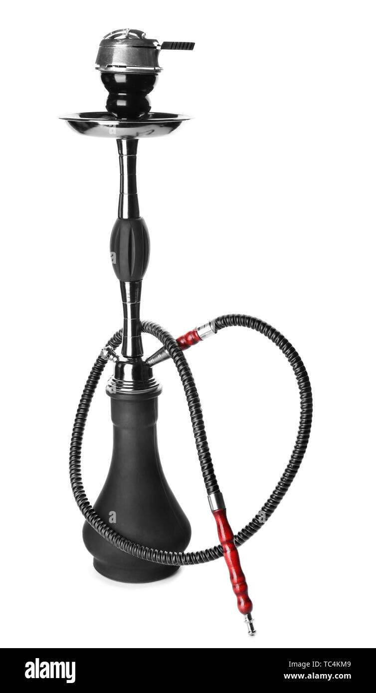Modern hookah on white background Stock Photo - Alamy