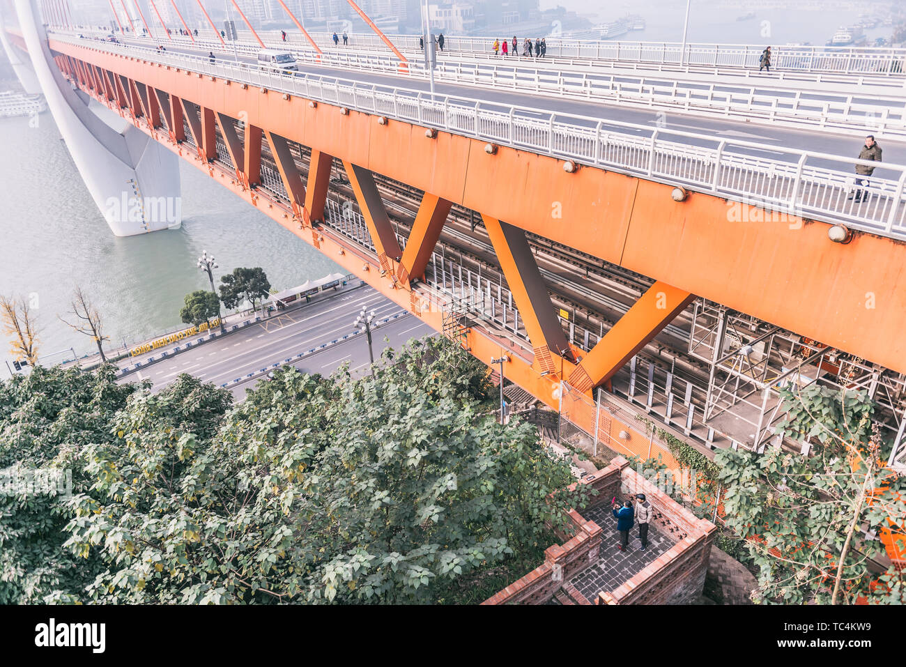 Scenery of Dongshui Gate Bridge in Chongqing Stock Photo - Alamy