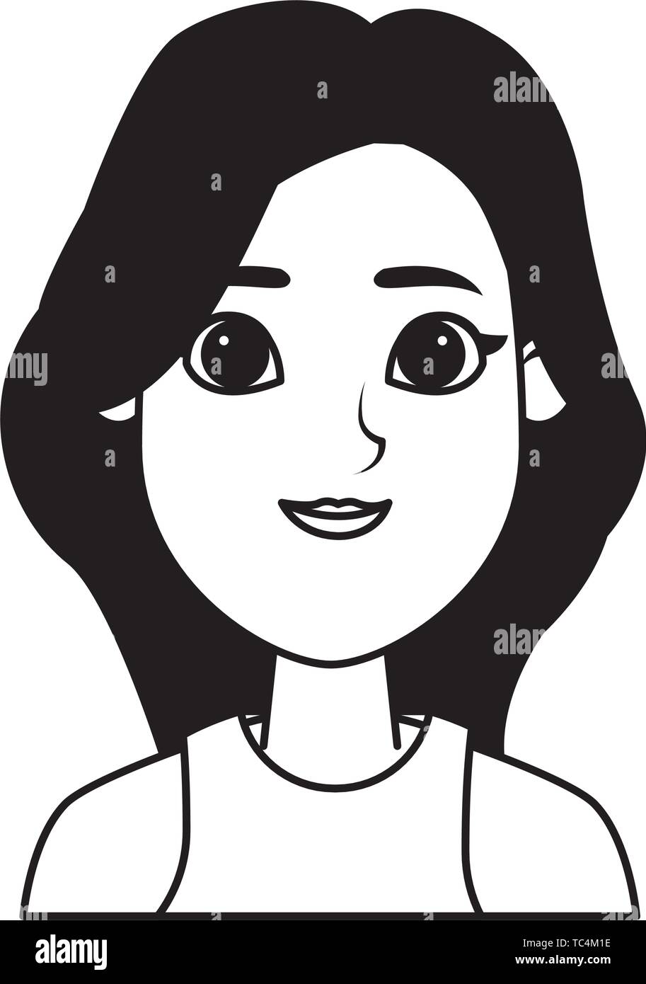 young woman avatar cartoon character profile picture Stock Vector Image ...