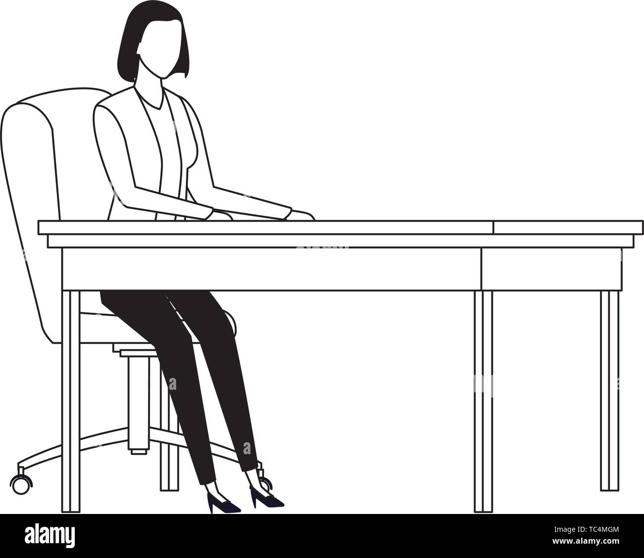 Busy white woman working on Stock Vector Images - Alamy