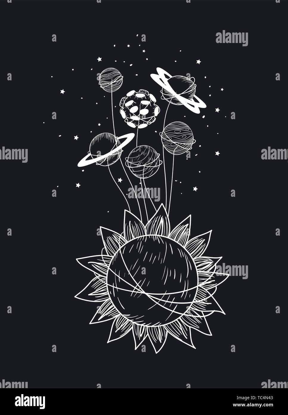 Set of planets and sun draws design Stock Vector Image & Art - Alamy
