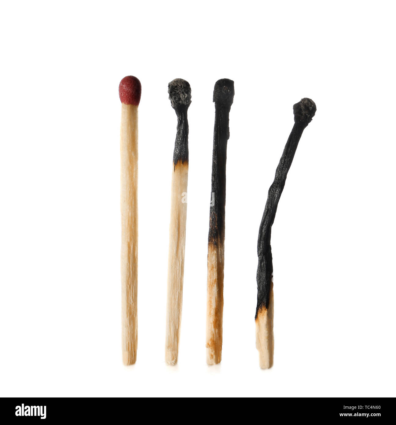 Different matches on white background Stock Photo - Alamy